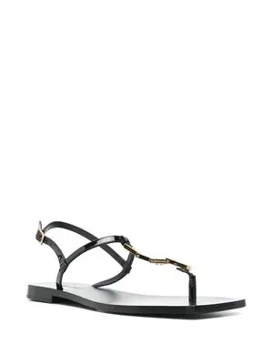Versace V-chain Sandals - Black