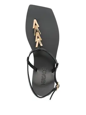 Versace V-chain Sandals - Black