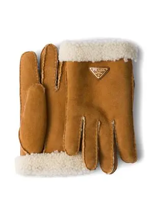 Prada Suede Gloves - Brown