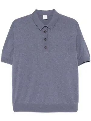 Eleventy Fine-knit Polo Shirt - Blue