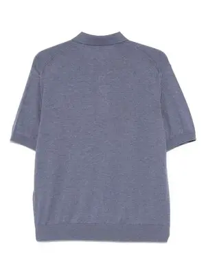 Eleventy Fine-knit Polo Shirt - Blue