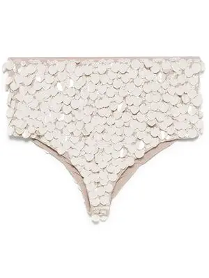 P.a.r.o.s.h Sequinned Mini Shorts - Neutrals