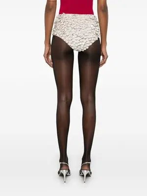 P.a.r.o.s.h Sequinned Mini Shorts - Neutrals