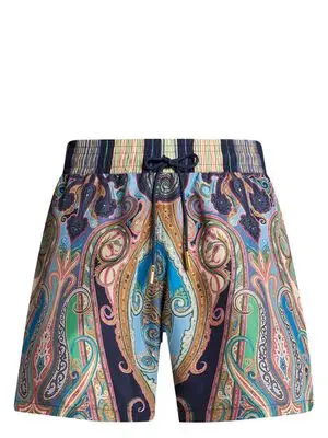 Etro Paisley-print Swim Shorts - Blue