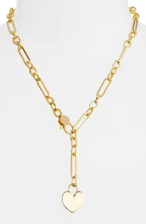 Nordstrom Bold Chain Heart Lariat Necklace