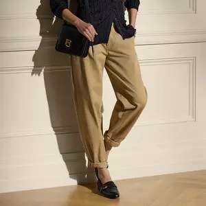 Ralph Lauren Fallon Pleated Chino Pant - Lux Tan