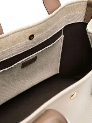 Chloé Carry Logo-embroidered Tote Bag - Neutrals