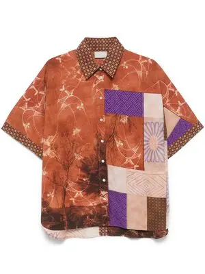 PIERRE-LOUIS MASCIA Patchwork-print Shirt