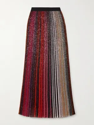 Pleated Sequin Skirt