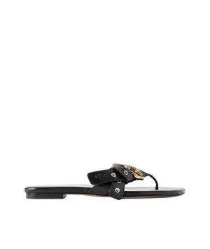 Chloé Mae Buckle-embellished Leather Flip Flops - Black