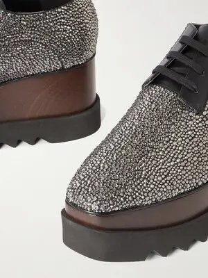 Stella McCartney Elyse Crystal-embellished Platform Brogues - Black