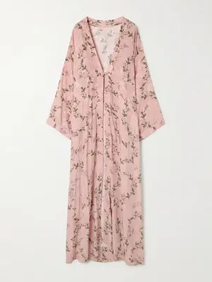 Agua Bendita Amanda Wisteria Floral-print Jacquard Coverup - Pink
