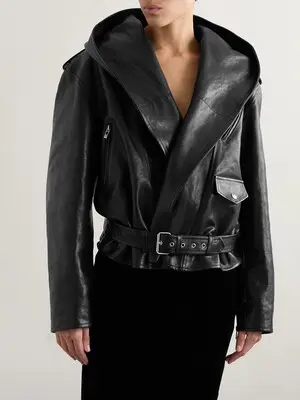 Alaïa Hooded Biker Jacket - Black