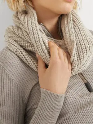 Brunello Cucinelli Cashmere Collar Scarf - Neutrals