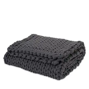 BEARABY Cotton Napper Knitted Weighted Blanket, 15lbs - Asteroid Grey