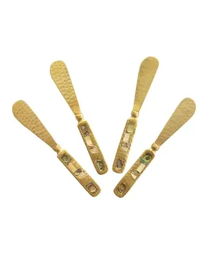 GAURI KOHLI Sisley Butter Knives, Set Of 4 - Matte Gold