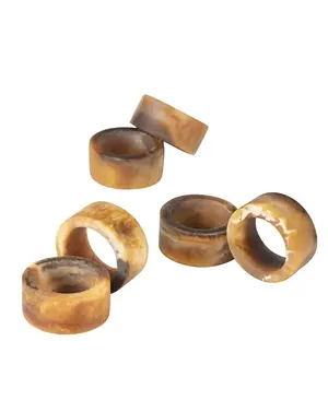 GAURI KOHLI Kampai Napkin Rings, Set Of 6 - Shades Of Brown
