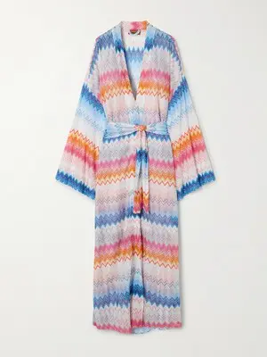 Missoni Mare Striped Metallic Crochet-knit Coverup - Multi