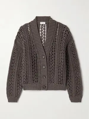Brunello Cucinelli Open-knit Cotton Cardigan