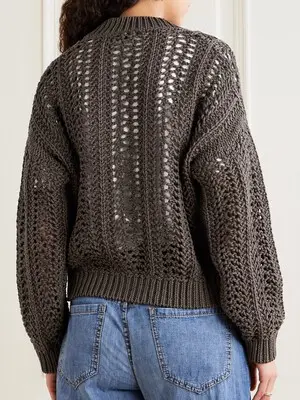 Brunello Cucinelli Open-knit Cotton Cardigan