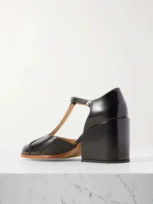 Gabriela Hearst Evita Glossed-leather Pumps