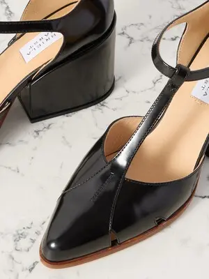 Gabriela Hearst Evita Glossed-leather Pumps