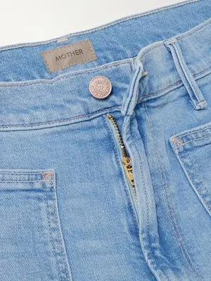 MOTHER The Patch Pocket Undercover Sneak High-rise Wide-leg Jeans - Blue