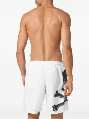 Philipp Plein Skull & Bones Swim Shorts - White