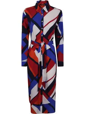 Ralph Lauren Abstract-print Shirtdress - Blue