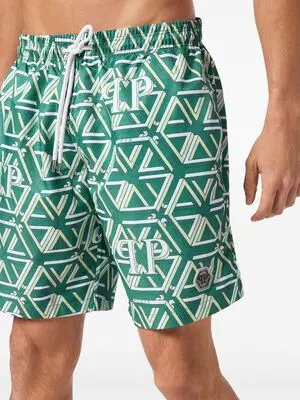 Philipp Plein Monogram-print Swim Shorts