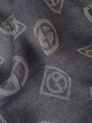 Giorgio Armani Monogram-jacquard Scarf - Blue