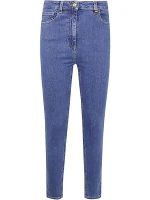Elisabetta Franchi Logo-plaque Jeans - Blue