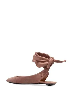 Attico Tie-fastening Ankle Strap Flats - Brown