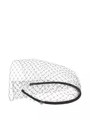 MAISON MICHEL Veil-detail Hair Band - Black