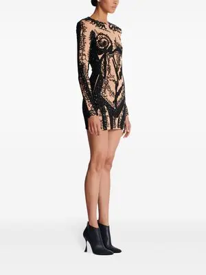Balmain Embroidered Body Motif Mini Dress