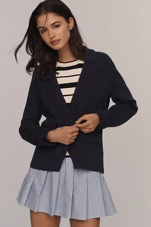 Maeve Knit Blazer Jacket - Cobalt Navy