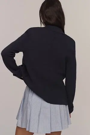 Maeve Knit Blazer Jacket - Cobalt Navy