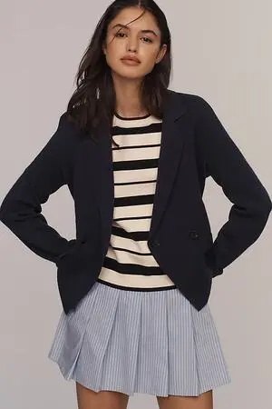 Maeve Knit Blazer Jacket - Cobalt Navy