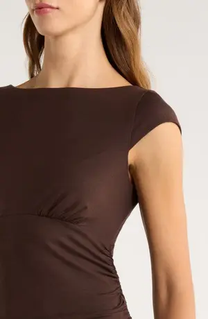 REFORMATION Madelyn Stretch Knit Top - Mole