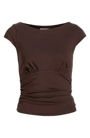 REFORMATION Madelyn Stretch Knit Top - Mole