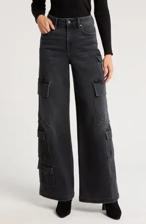 HIDDEN JEANS High-rise Wide-leg Cargo Jeans