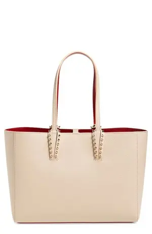 CHRISTIAN LOUBOUTIN Small Cabata Soft Leather Tote - Pearl/gold
