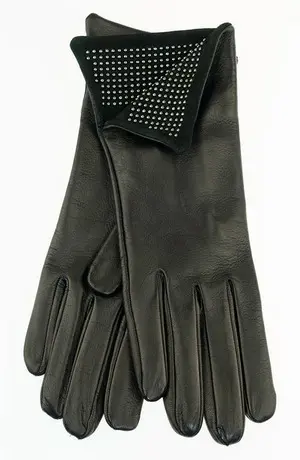 PAULA ROWAN Ronnie Wood Leather Gloves - Black