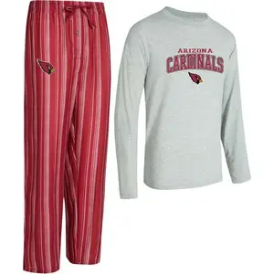 CONCEPTS SPORT Arizona S Petition Long Sleeve T-shirt & Pants Sleep Set - Cardinal