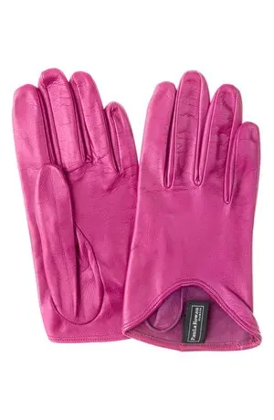 Women's Purple Leather Gloves
