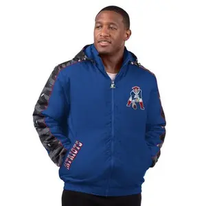 STARTER New England Patriots Thursday Night Gridiron Full-zip Hoodie Jacket - Navy
