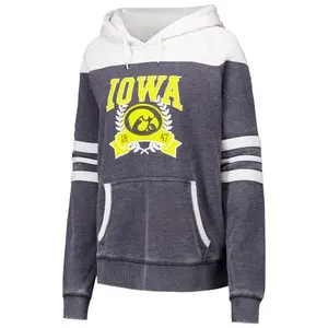 CAMP DAVID Iowa Hawkeyes Blitz Striped Blocked Raglan Pullover Hoodie