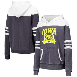 CAMP DAVID Iowa Hawkeyes Blitz Striped Blocked Raglan Pullover Hoodie