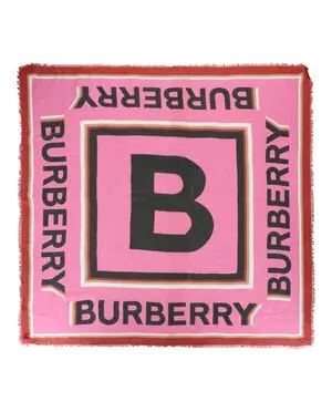 Burberry Logo Printed Scarf - Bubble Gum Pink
