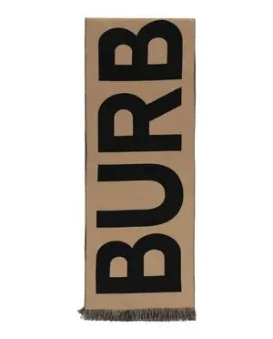 Burberry Logo Wool Scarf - Beige